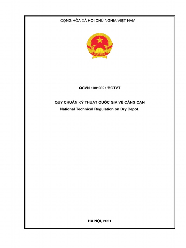 Quy Chuan Viet Nam QCVN 108 2021 BGTVT Bo Giao Thong Van Tai | PDF