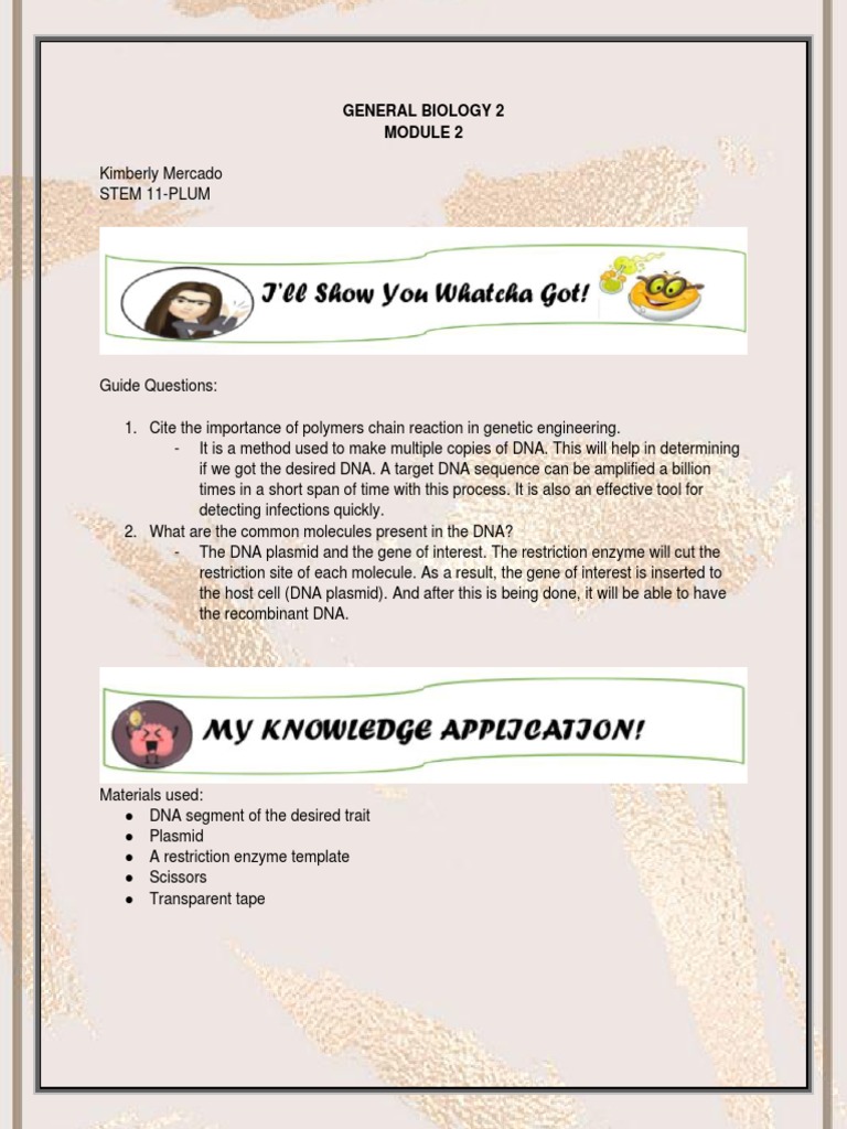 Gen Bio 2 Module 2 | PDF | Genetics | Dna