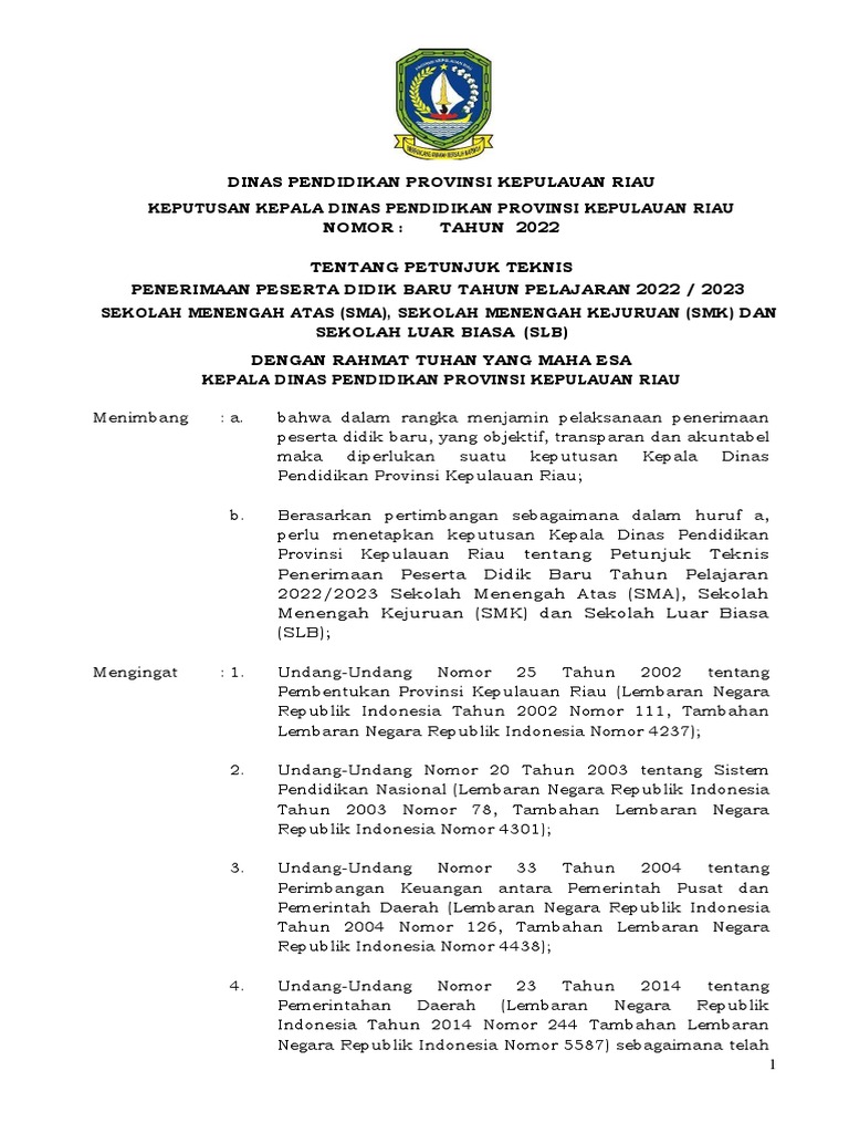 Juknis PPDB 2022 - Okdd | PDF