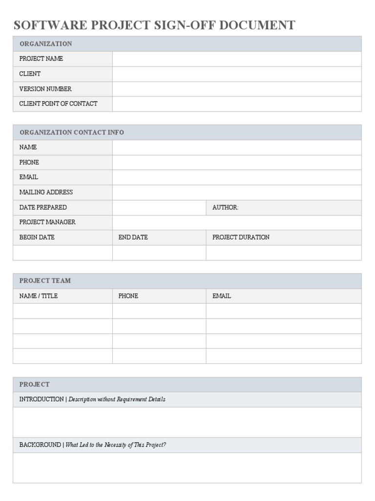 IC Software Project Sign Off Document 11340 | PDF | Information ...