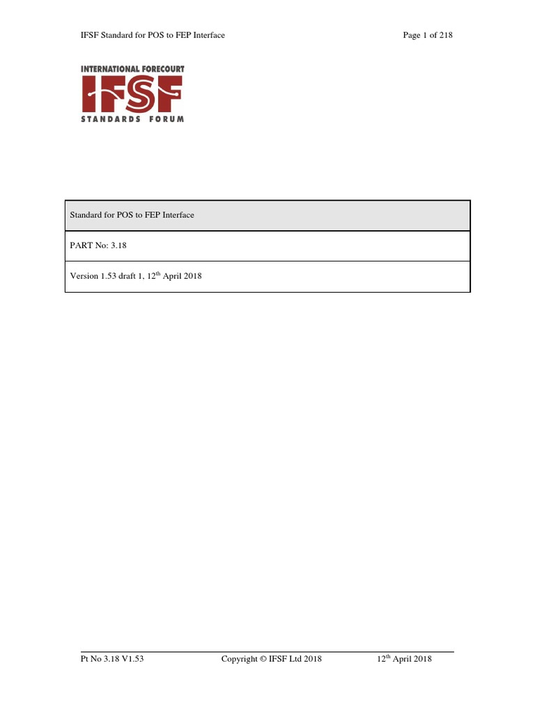 Part 3 18 IFSF POS To FEP V1 Interface Specification v1.53 | PDF | Emv ...