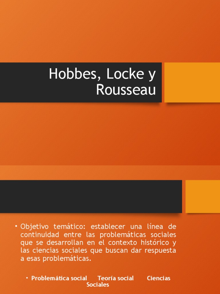 Teorías del contrato social: Hobbes, Locke y Rousseau | PDF | Contrato ...