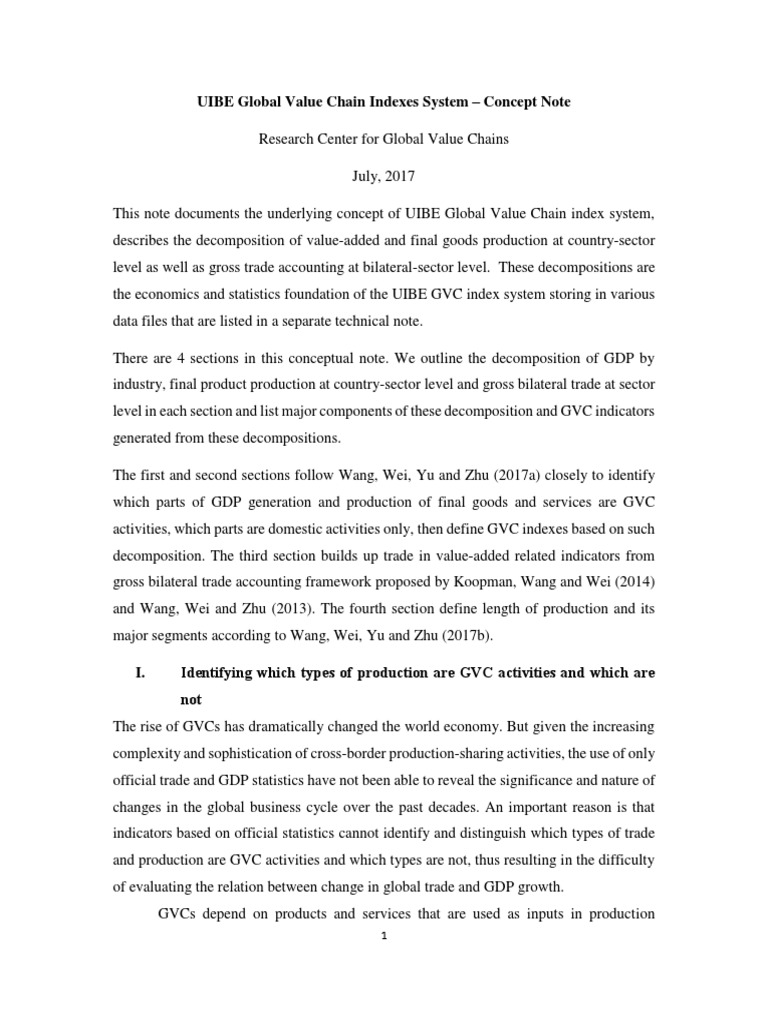 Deconstructing Global Value Chains: An Analysis of the UIBE Global Value Chain Index System | PDF