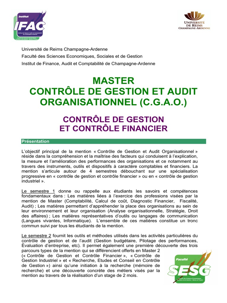 21-Fiche Master CGAO-CGCF | PDF | Audit | Comptabilité