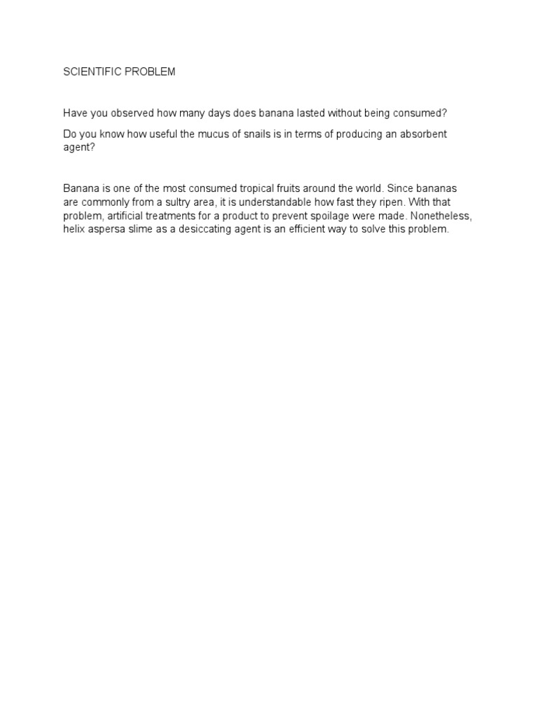 Scientific Problem | PDF | Wellness