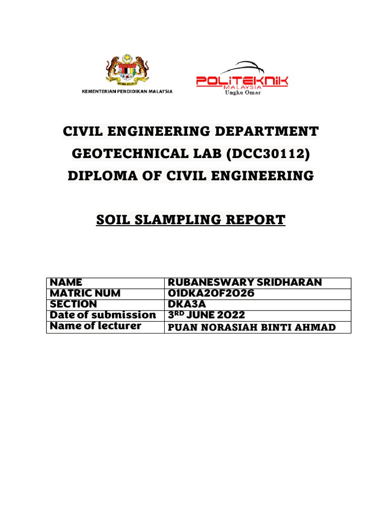 Soil Sampling Report | PDF | Natural Materials | Physical Sciences