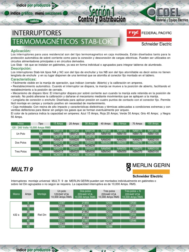 Interrupt Ores Termomag. Federal - Pacific | PDF