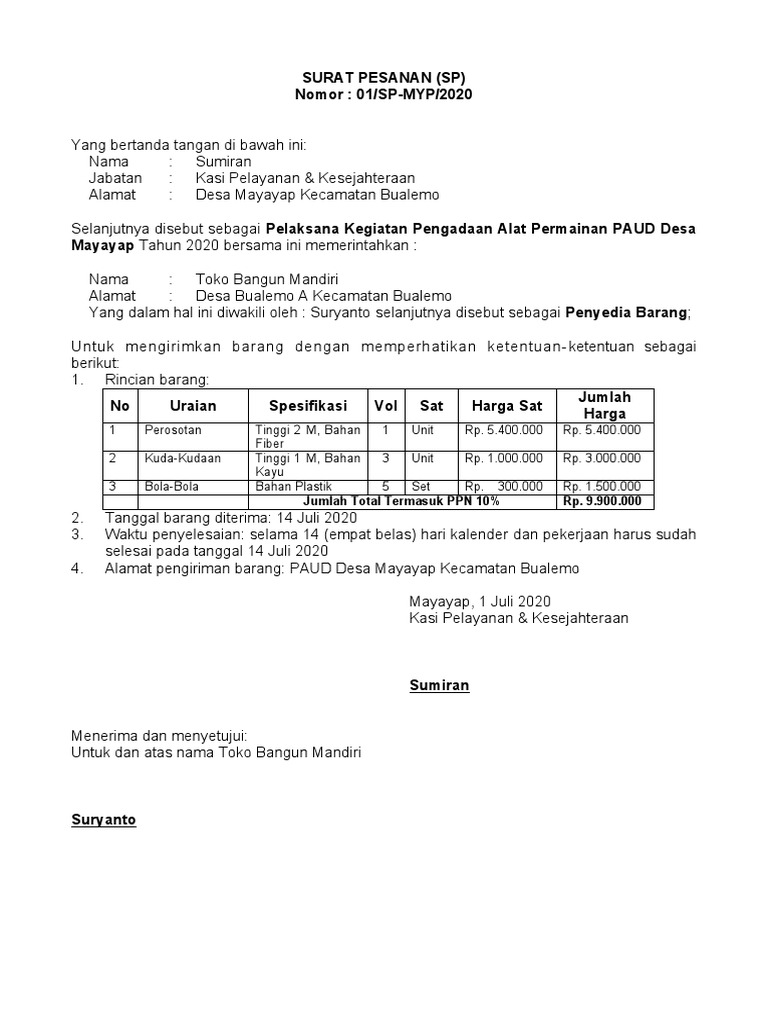 Contoh Dokumen SPJ Pengadaan | PDF