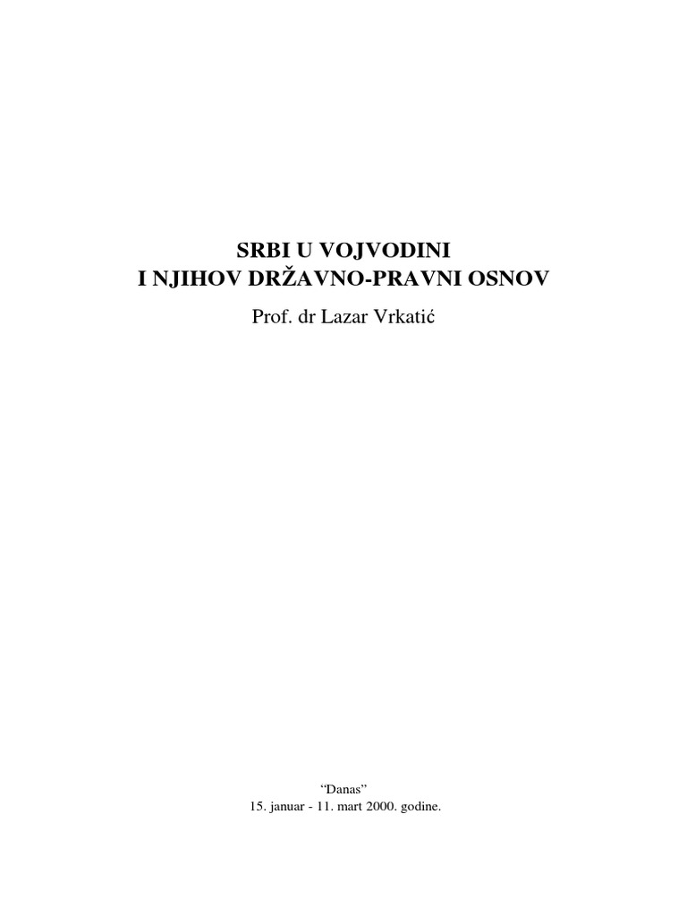 Srbi U Vojvodini | PDF
