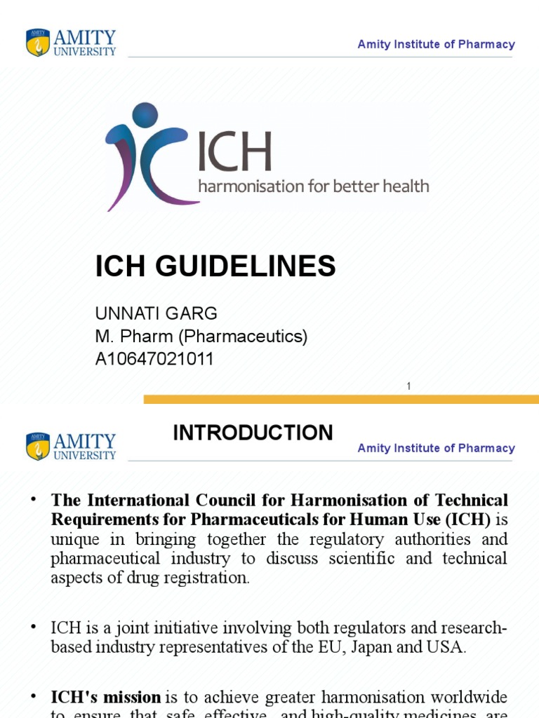 Unnati Garg (ICH Guidelines) | PDF | Pharmaceutical Sciences | Medical Treatments