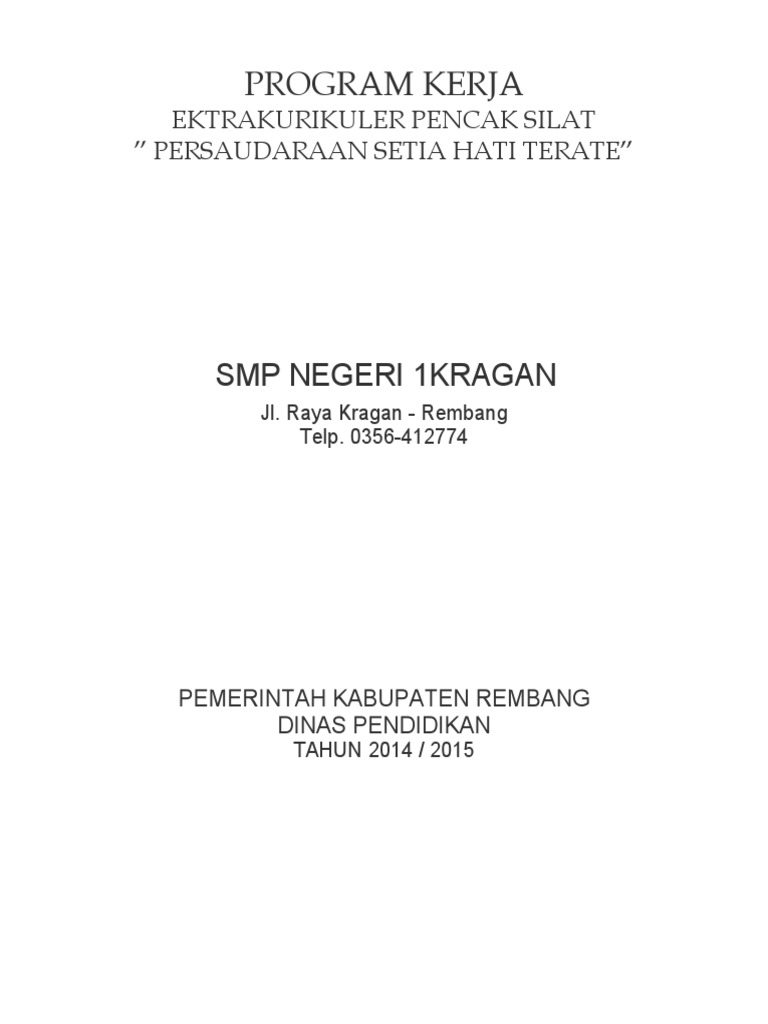 PROGRAM KERJA Pencak Silat | PDF