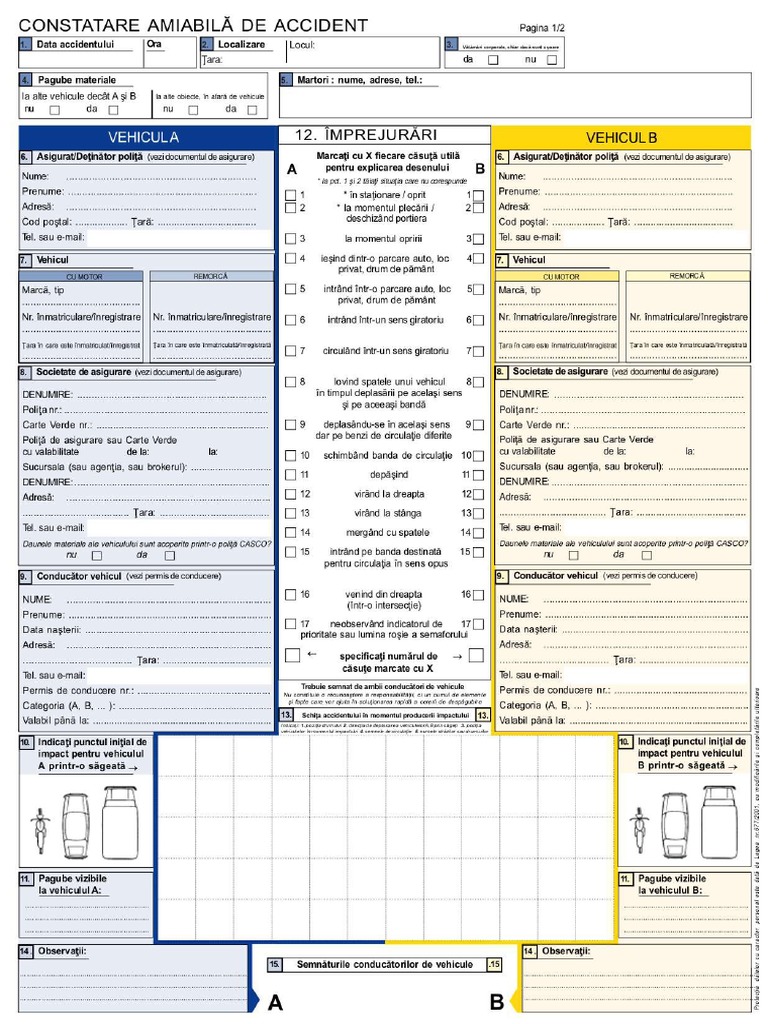 Formular Constatare Amiabila | PDF