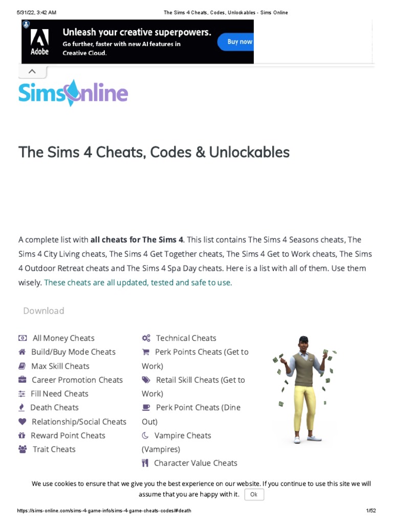 The Sims 4 Cheats, Codes, Unlockables | Download Free PDF | Cheating In Video Games