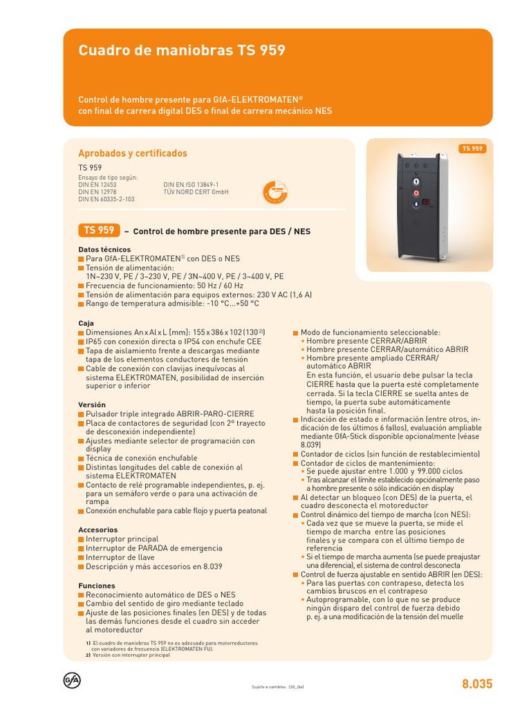 Es Kap 8 TS 01 20 Qe 03 TS 959 | PDF | Enchufes y tomas de corriente ...