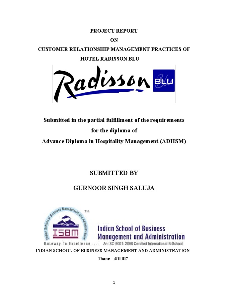 CRM Practices at Radisson Blu Hotel | PDF | Customer Relationship ...