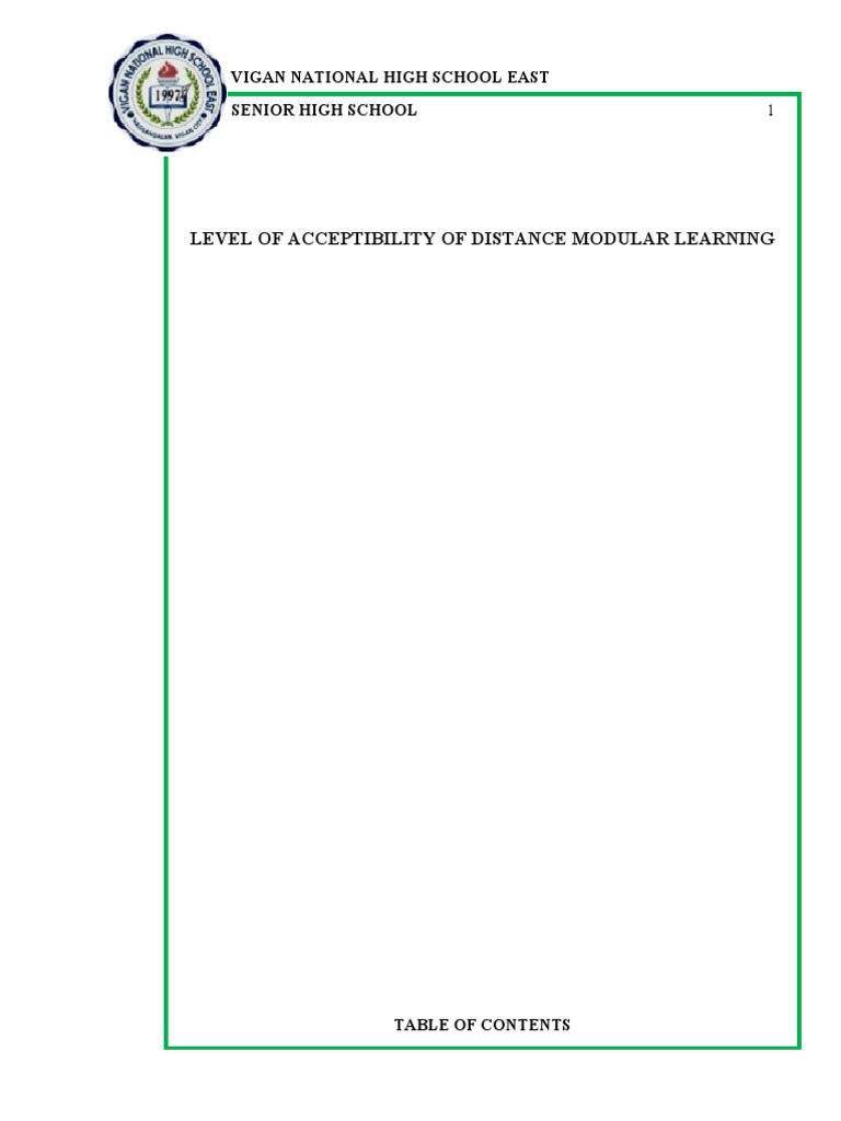Level of Acceptibility of Distance Modular Learning | Download Free PDF ...