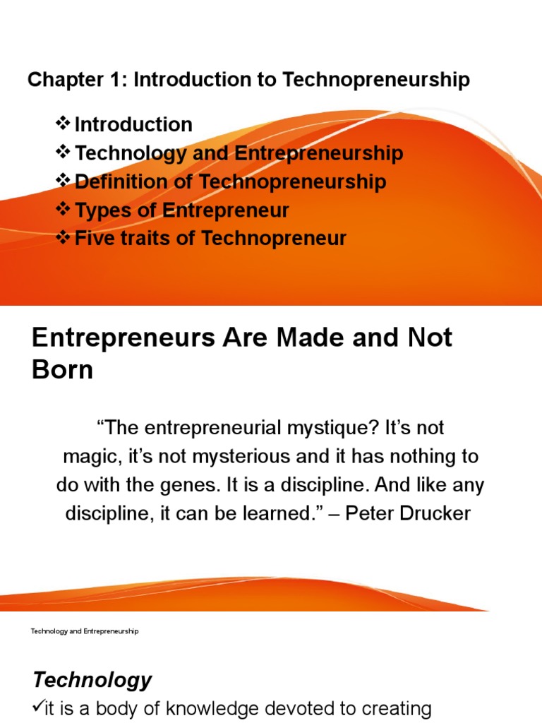 Techno101 LESSON 1 Week 1 | PDF | Entrepreneurship | Business