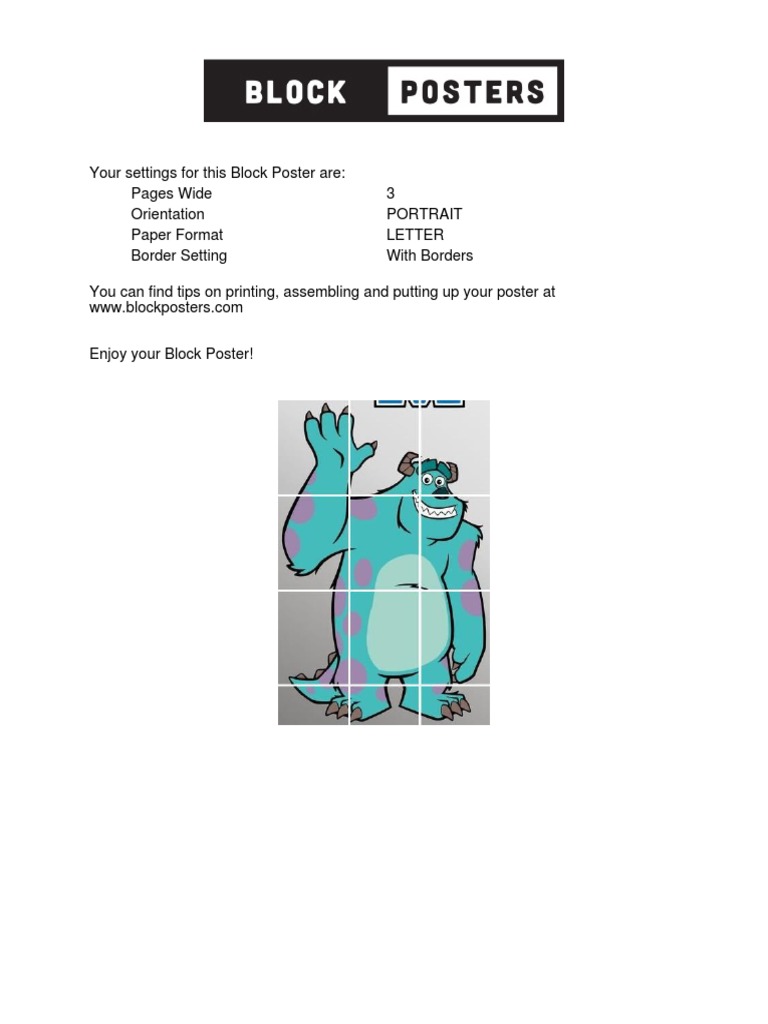 Block Poster Printing Settings Guide | PDF | Art