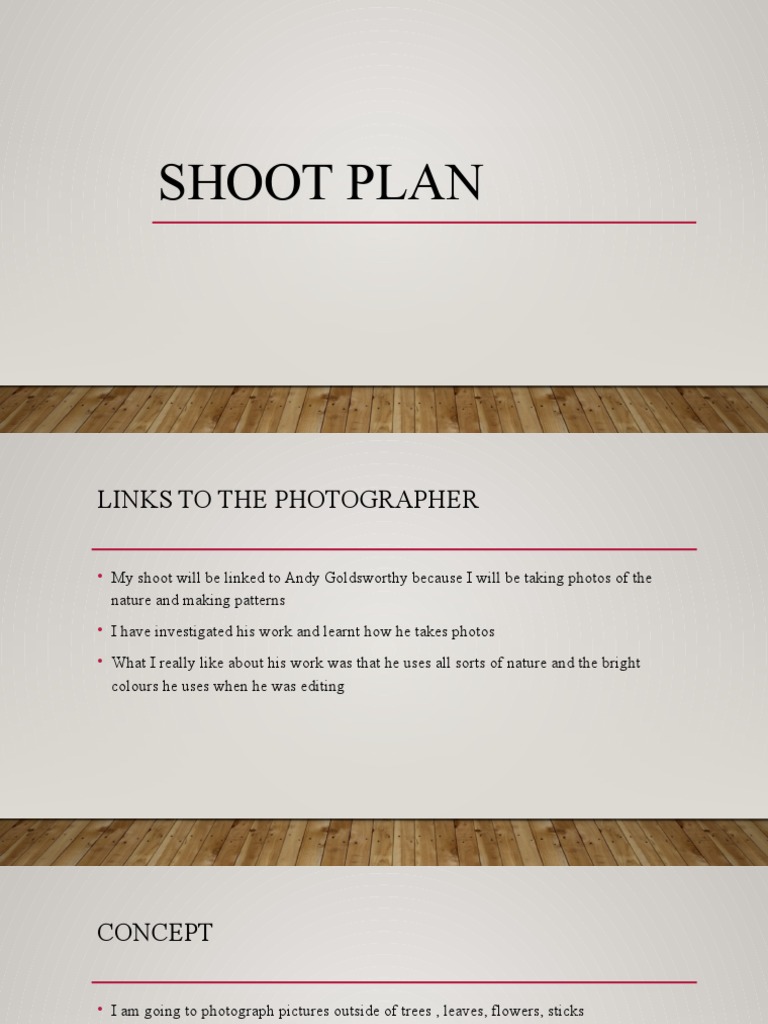 Shoot Plan Andy Goldsworthy | PDF