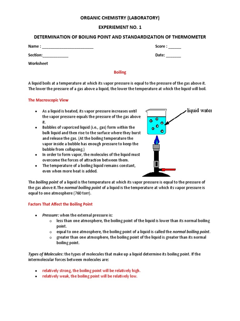 ORGANIC CHEMISTRY- LAB 1 BOILING PT | PDF | Boiling | Liquids