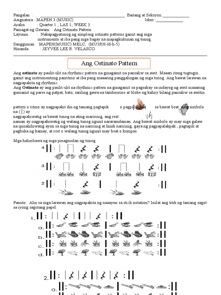 Mapeh 3 Las Week 3 Pdf