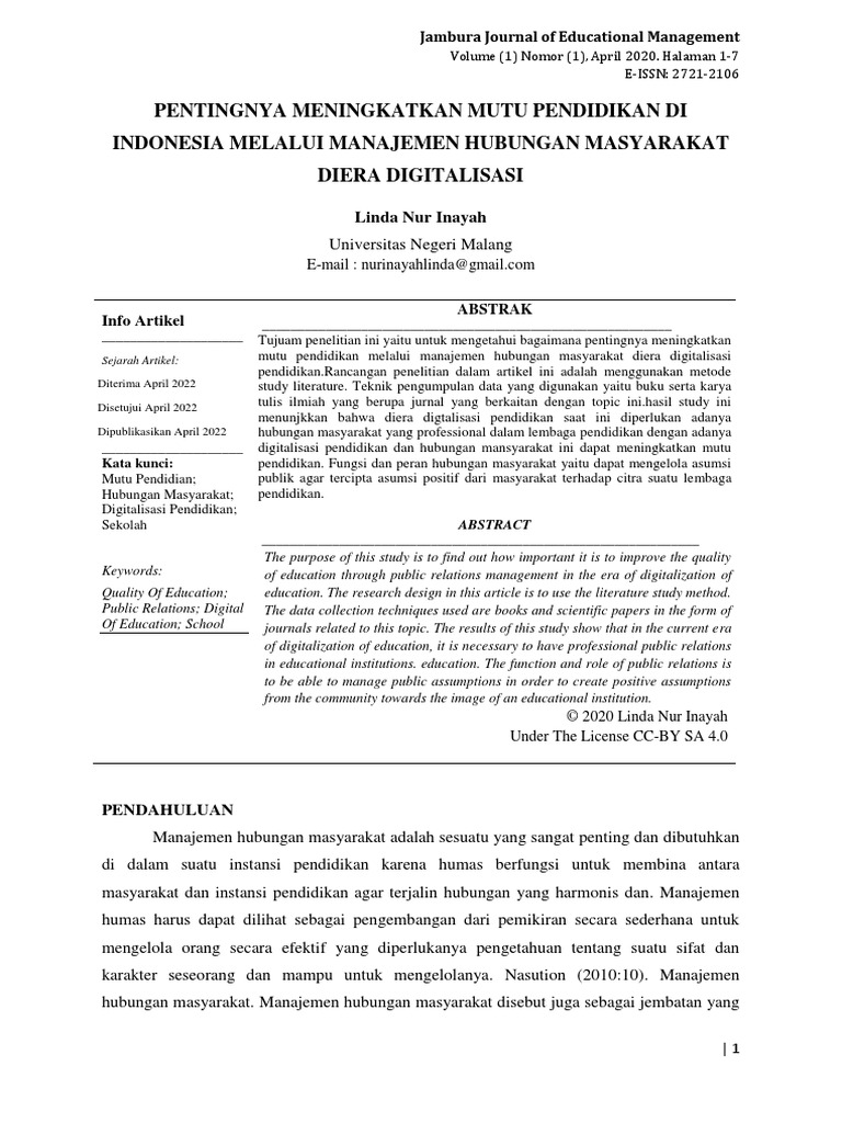 23 - Linda Nur Inayah - Uas - Artikell | PDF