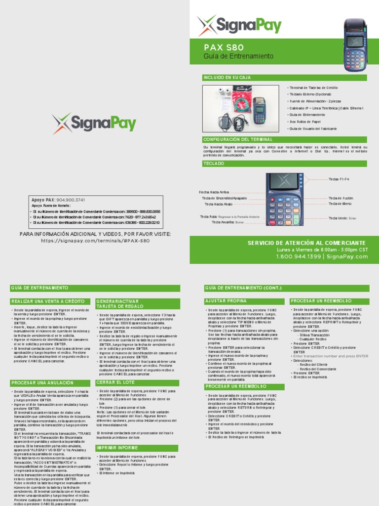 Signapay Pax s80 Guide Spanish | PDF | Ingeniería Informática ...