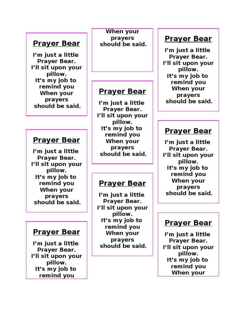Prayer Bear | PDF