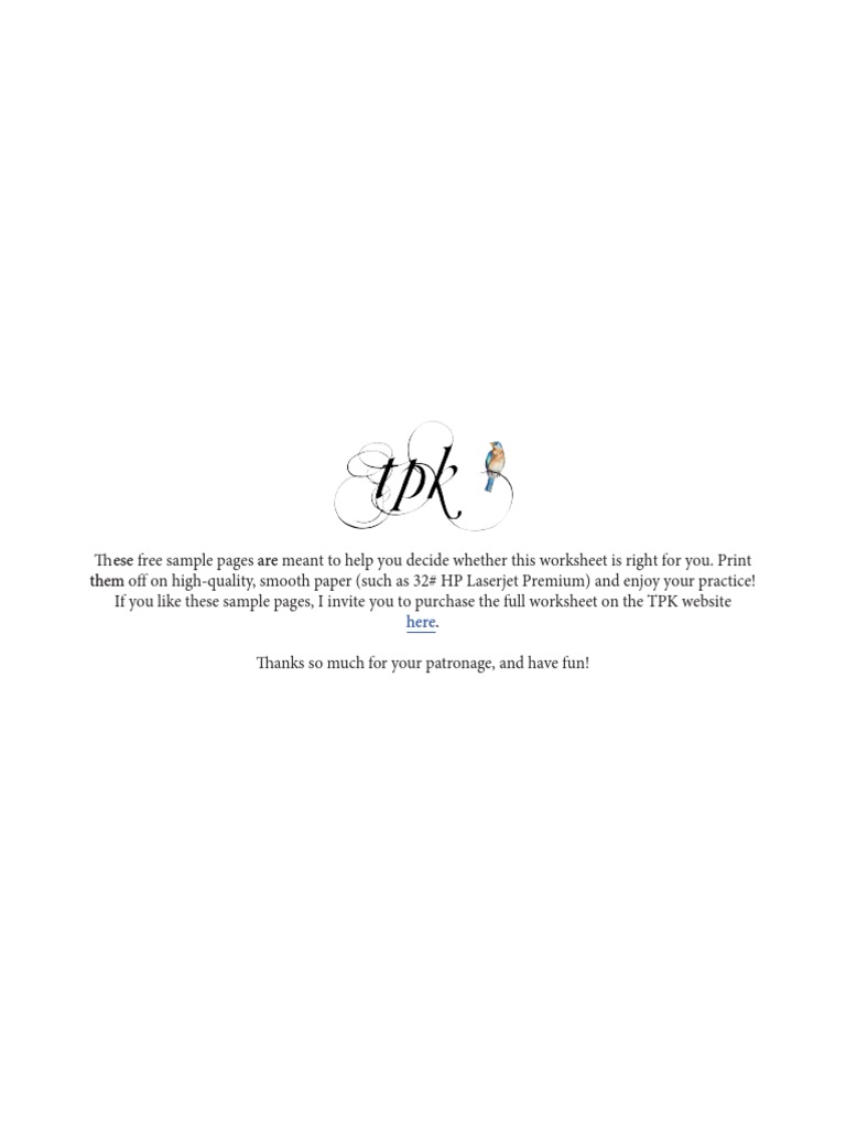 Janet Style Free Sample Pages | PDF | Calligraphy | Stationery