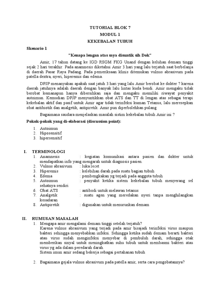 Tutorial Blok 7 Modul 1 Hari 1 | PDF