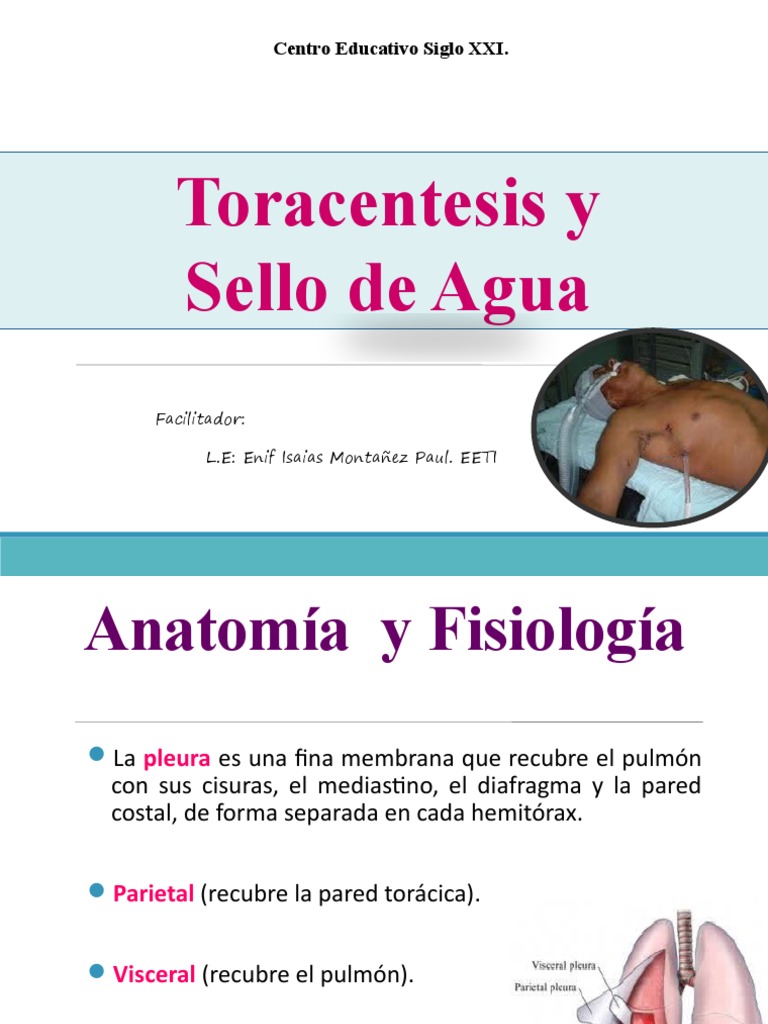 3.toracocentesis y Sello de Agua | PDF | Medicina CLINICA ...