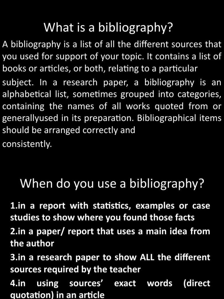 Understanding Bibliographies and Citing Sources | PDF | Bibliography ...