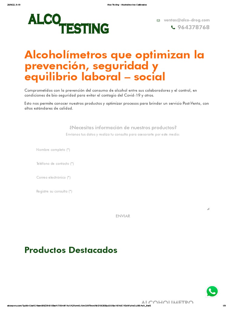 Alco Testing - Alcoholímetros Calibrados | PDF