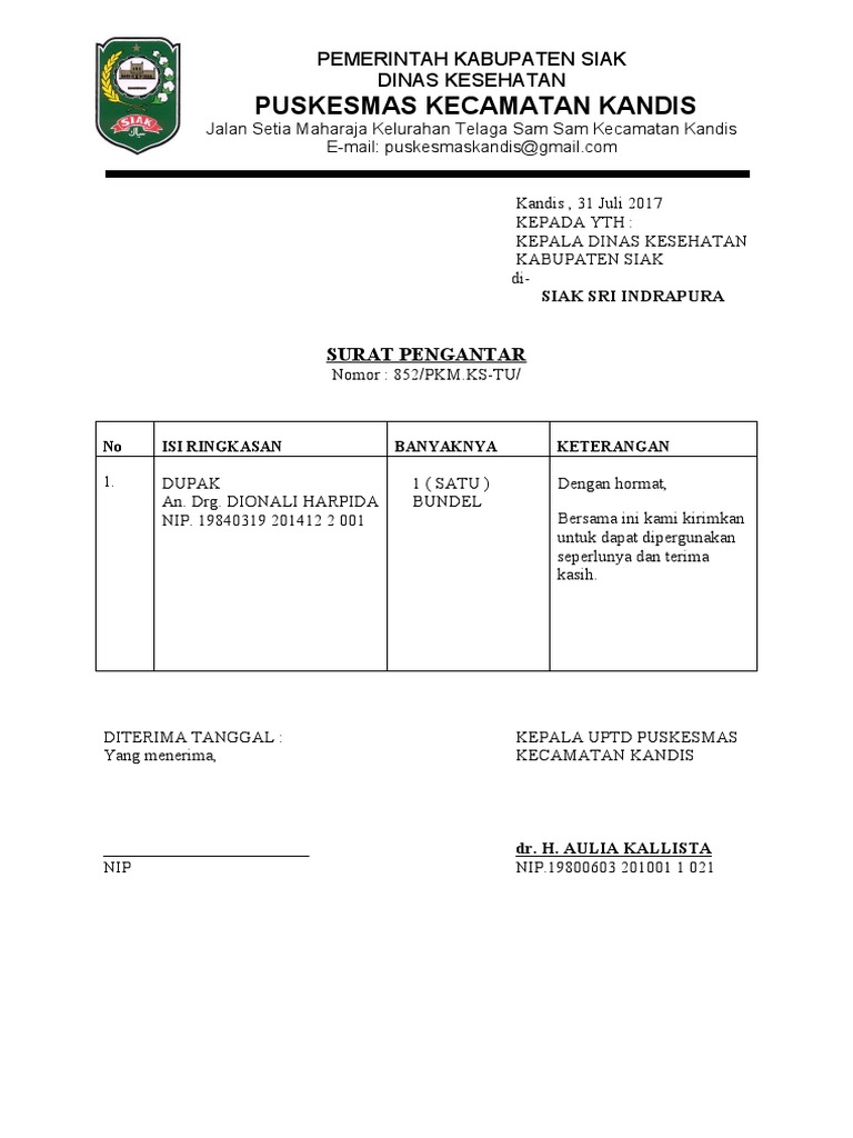 Surat Pengantar Dinas | PDF