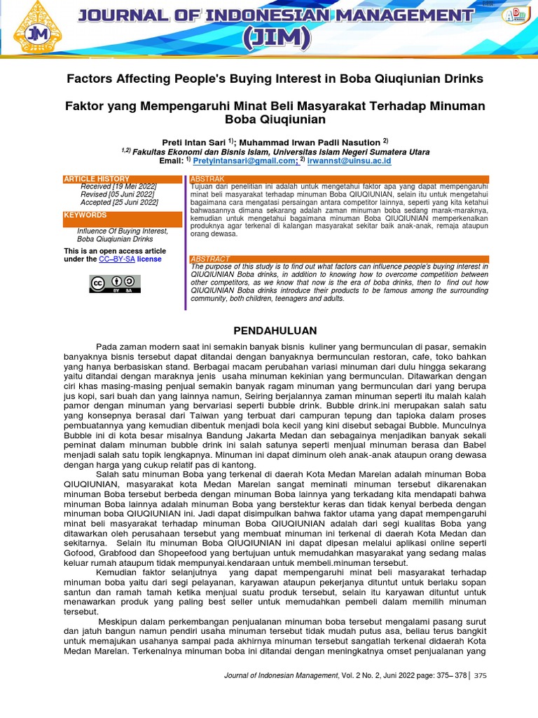 Preti Intan Sari Muhammad Irwan Padli Nasution | PDF | Bisnis | Ilmu Sosial