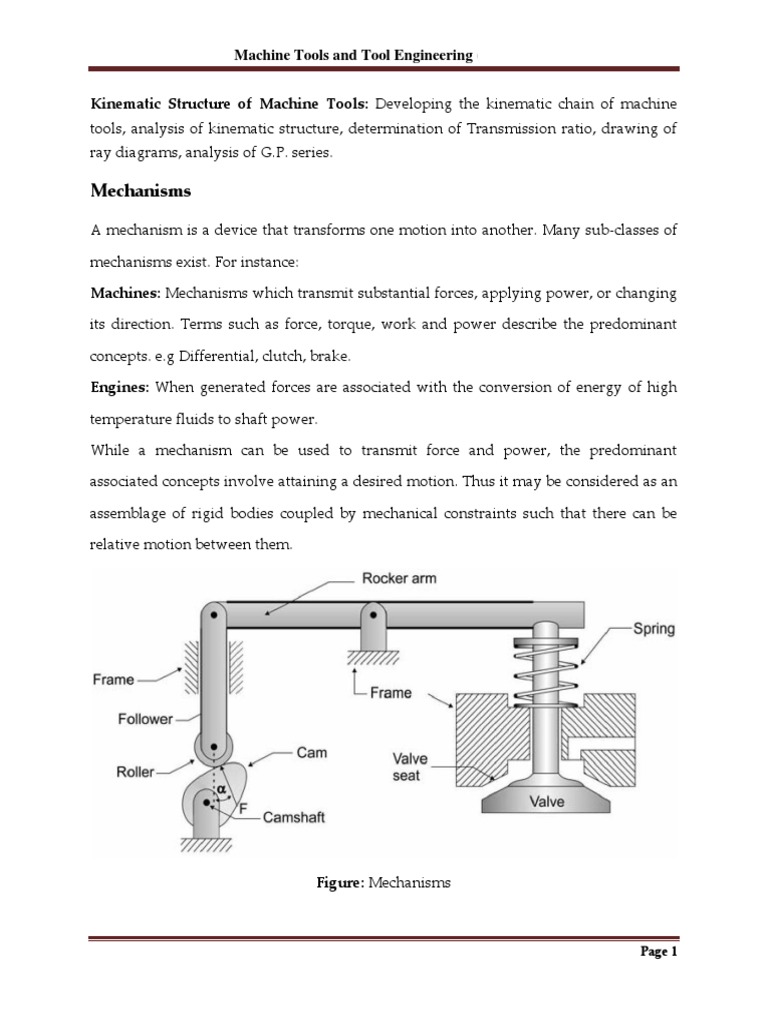 Kinematic Structure of Machine Tools | PDF | Gear | Kinematics