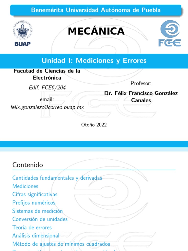 2 Unidad I Mediciones Errores-Otono-2022 | PDF | Medición | Física