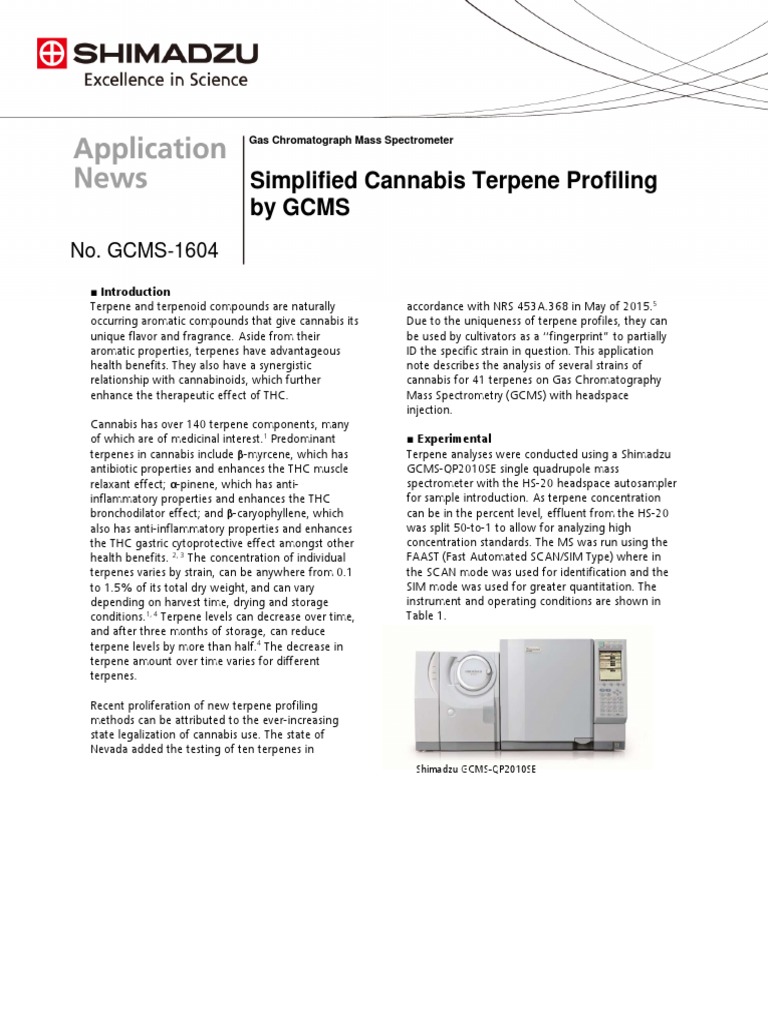 GC - Shimadzu GCMS Terpene Application | PDF | Gas Chromatography–Mass ...