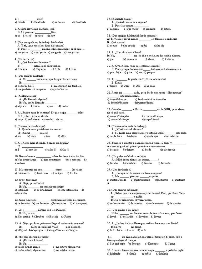 Prueba de Nivel | PDF