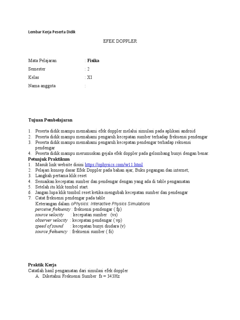 Efek Doppler: Simulasi & Analisis | PDF