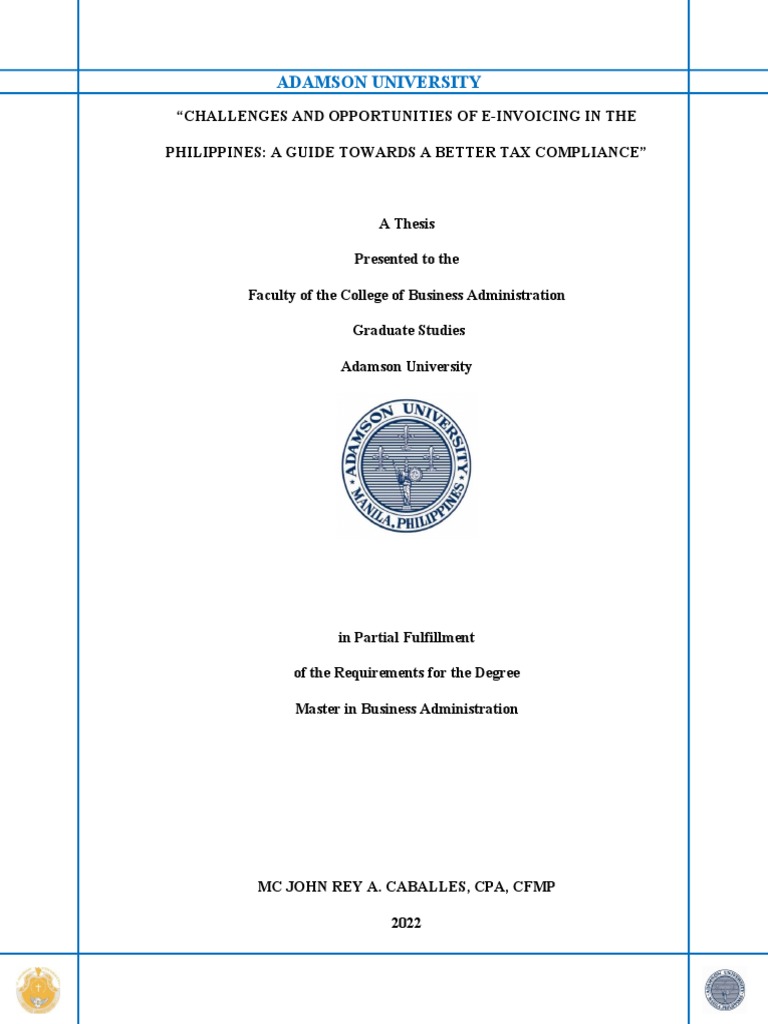 Draft Thesis E Invoicing 09052022 | PDF | Taxes | Invoice