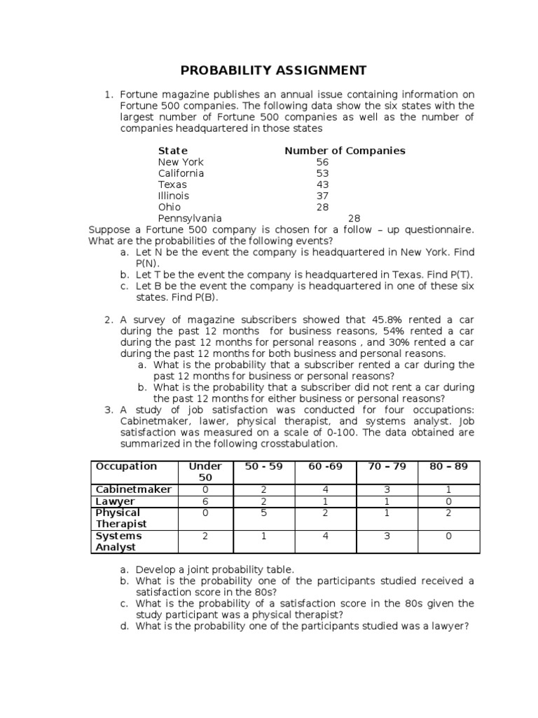 Probability Assignment | Download Free PDF | Credit Card | Business