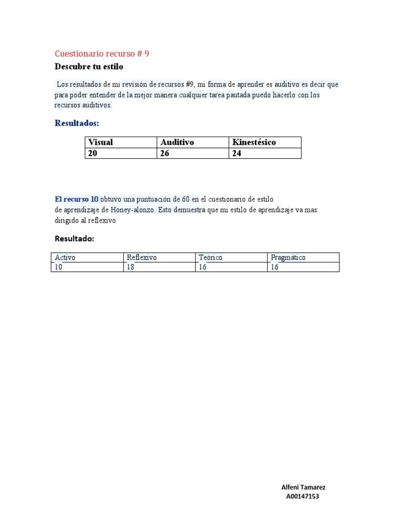Unidad 3 Actividad 3 Descubre Tu Estilo de Aprendizaje | PDF