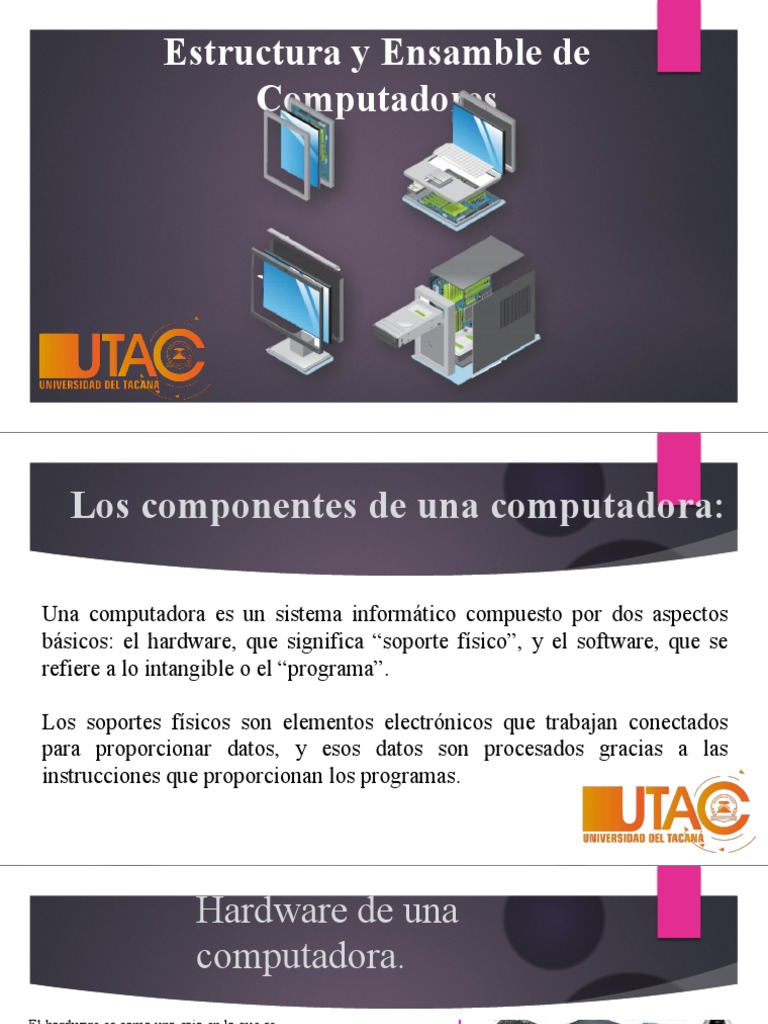 Estructura y Ensamble de Computadores - Partes de Un PC | PDF ...