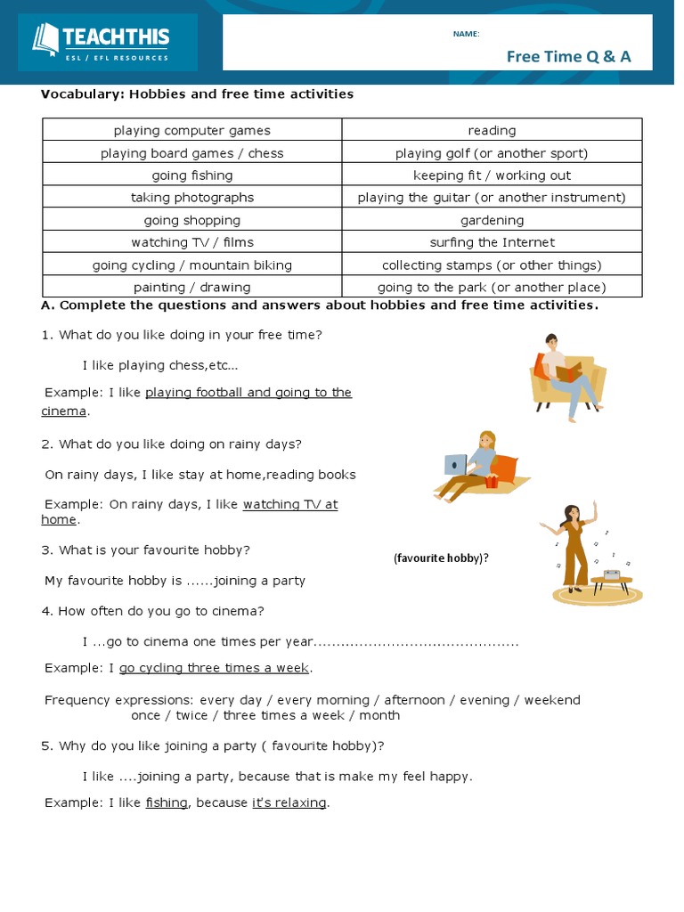 ACTIVITY 1 - Free Time Q and A Interactive Version | PDF | Games ...