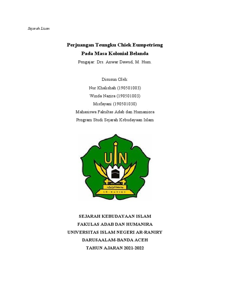 Perjuangan TGK Chiek Empetrieng | PDF