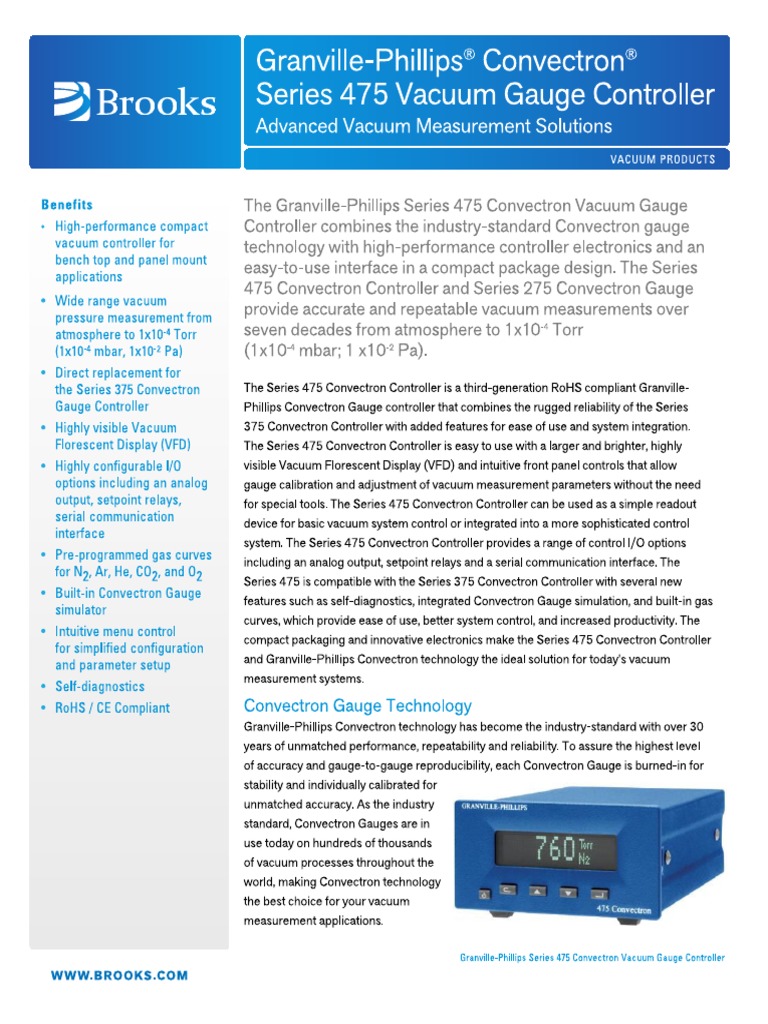 GP 475 Convectron Vacuum Gauge Controller | PDF