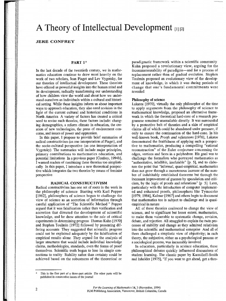 Confrey 1994 | PDF | Constructivism (Philosophy Of Education) | Science