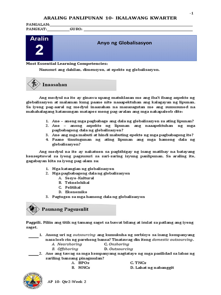 AP 10 Q2 Week 2 | PDF