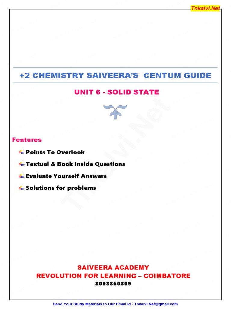 12th Chemistry Unit 6 Study Material em | PDF